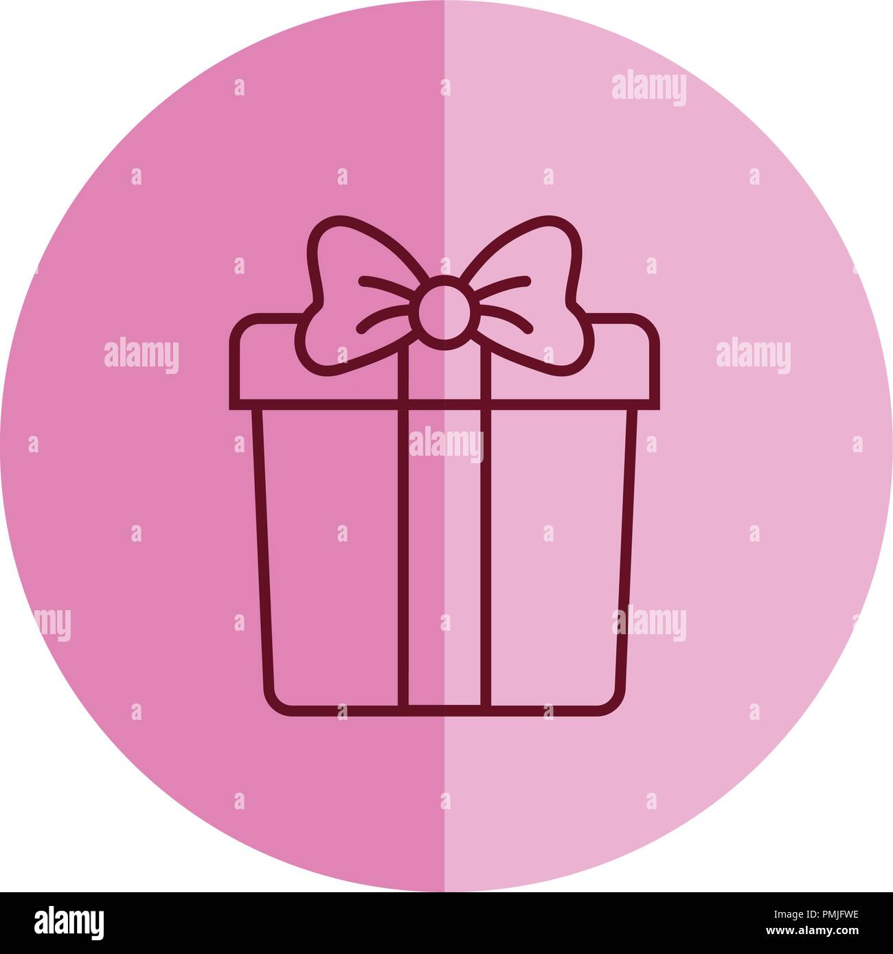 gift box icon over pink circle and white background, vector ...