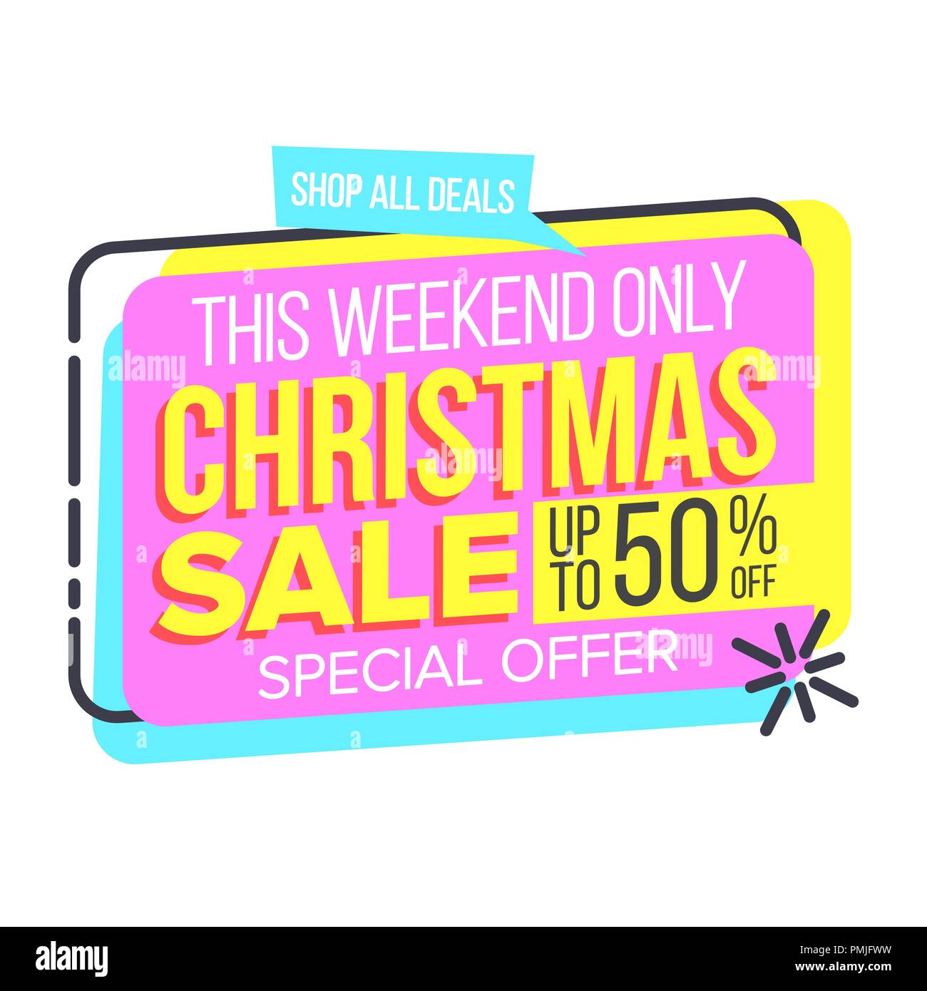 Christmas Sale Sticker Vector. Website Stickers, Color Web Page Design ...