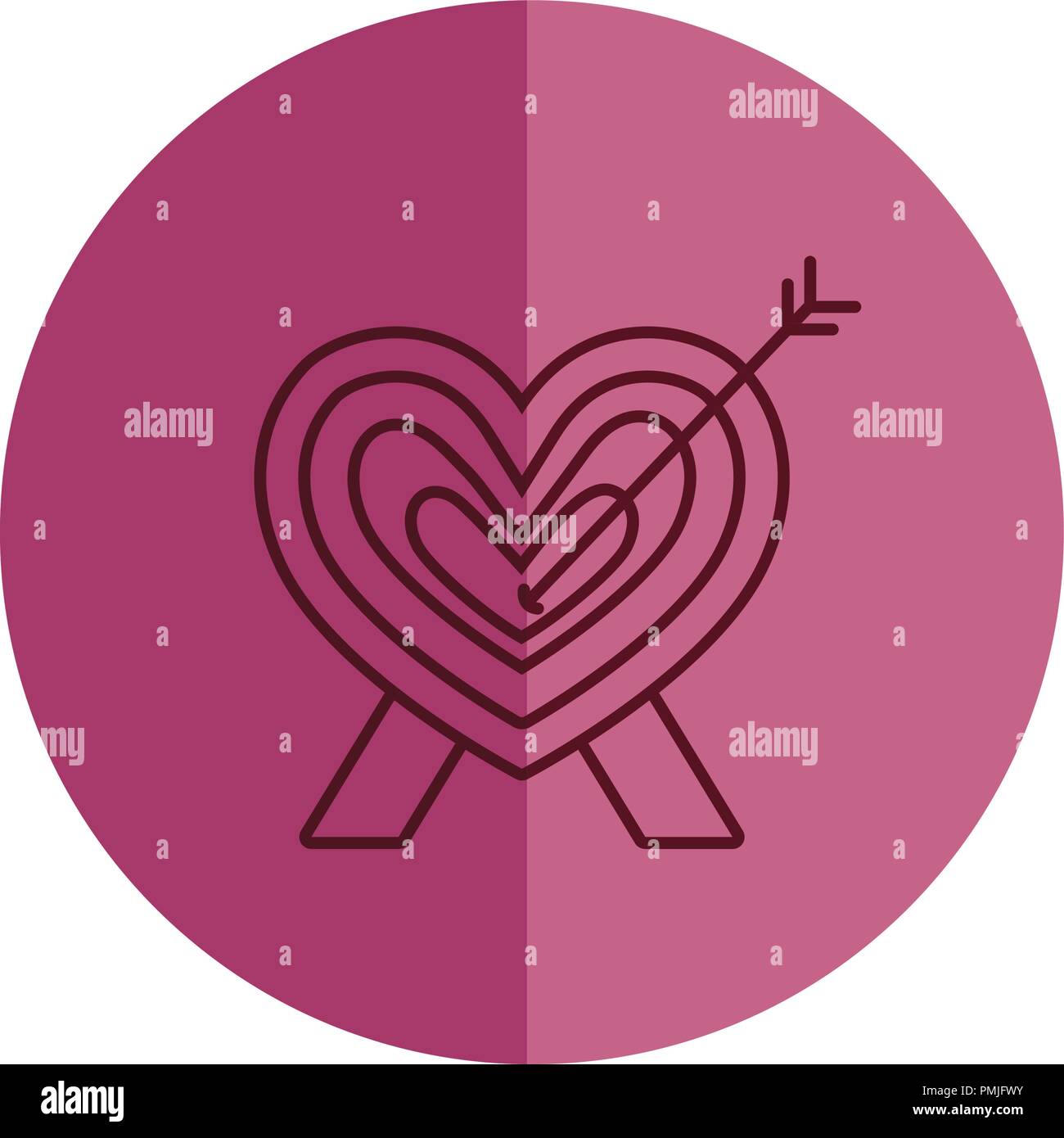 target in heart shape over white background, vector illustration Stock ...