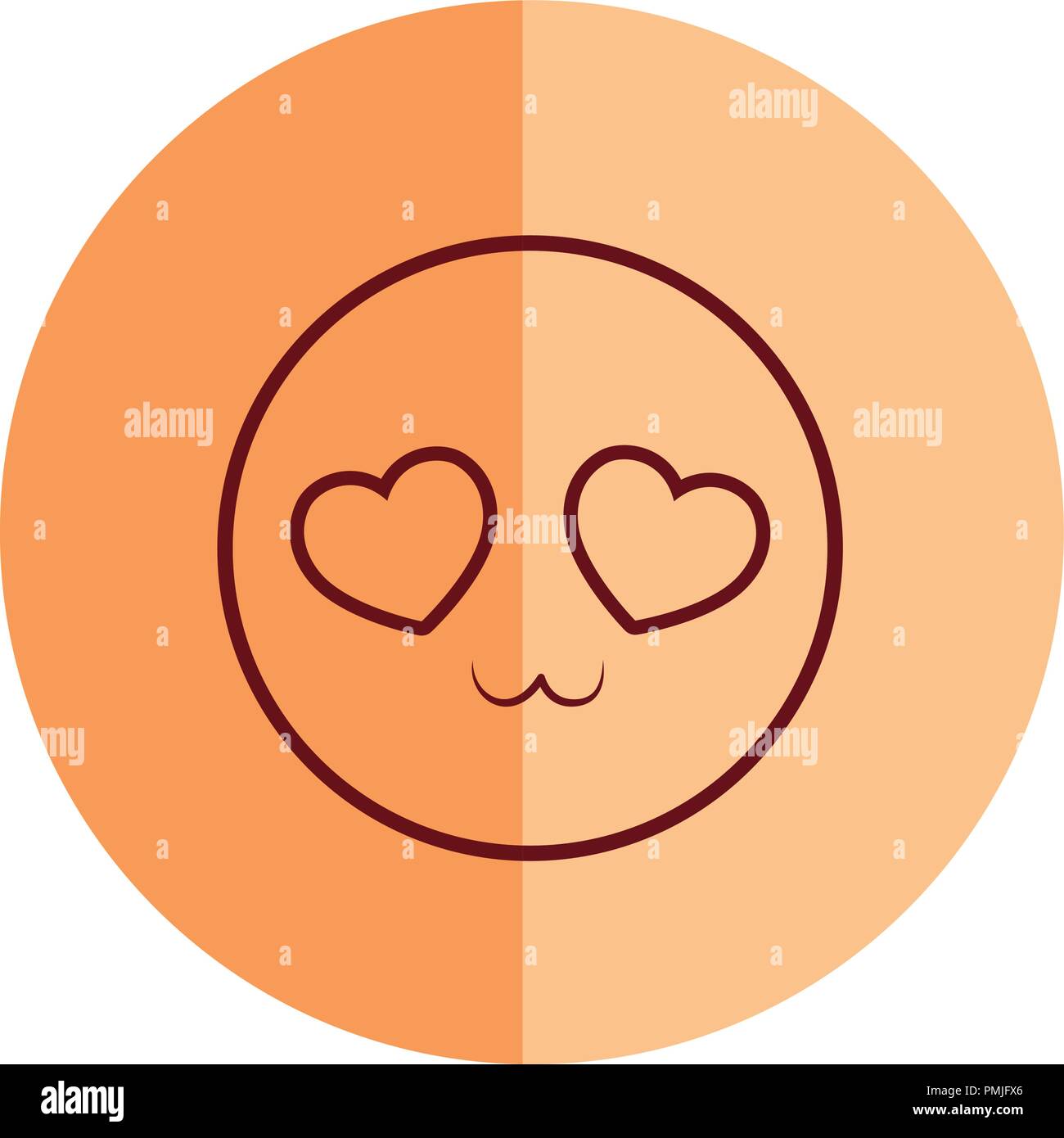 in love emoji icon over white background, vector illustration Stock ...