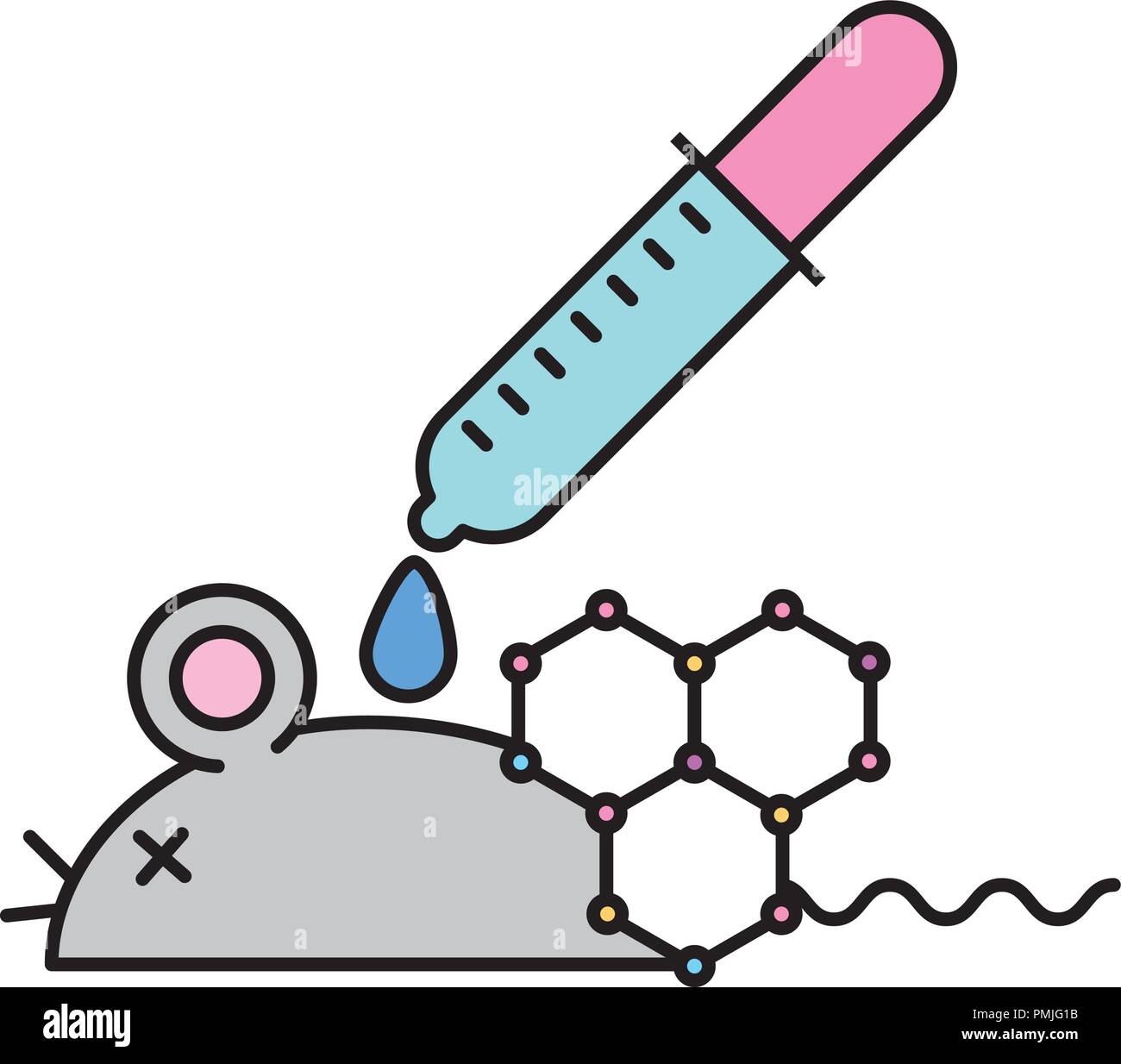 biology laboratory mouse dropper pouring liquid Stock Vector Image ...