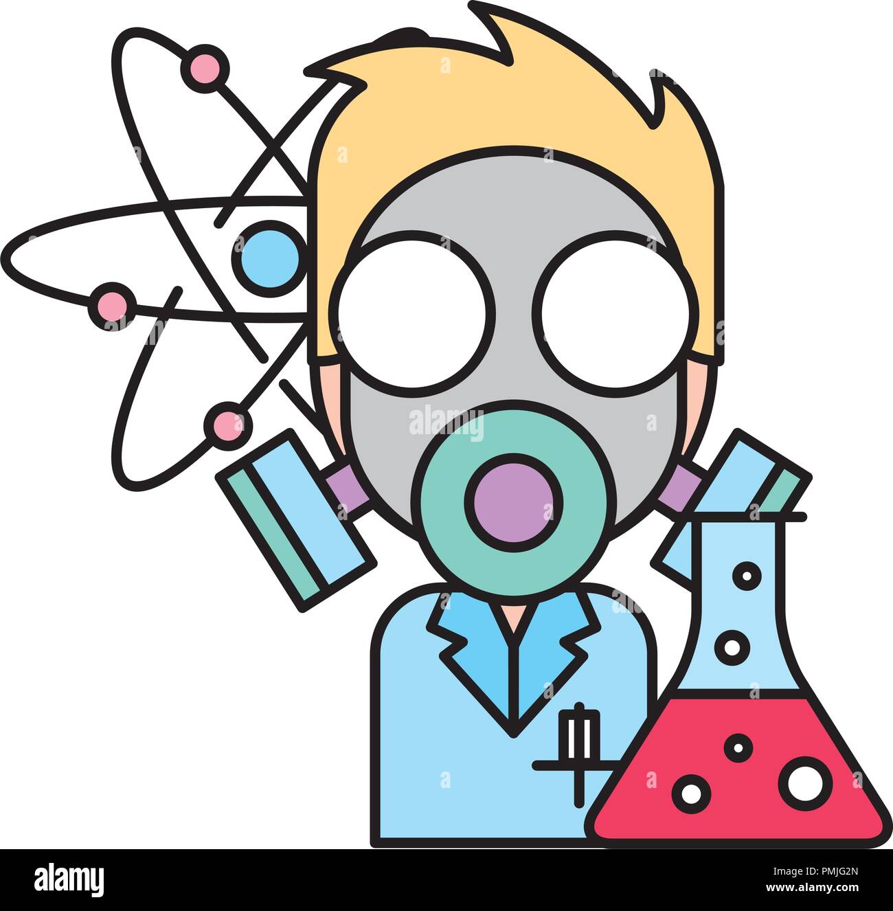 doctor science mask test tube chemistry laboratory Stock Vector Image ...