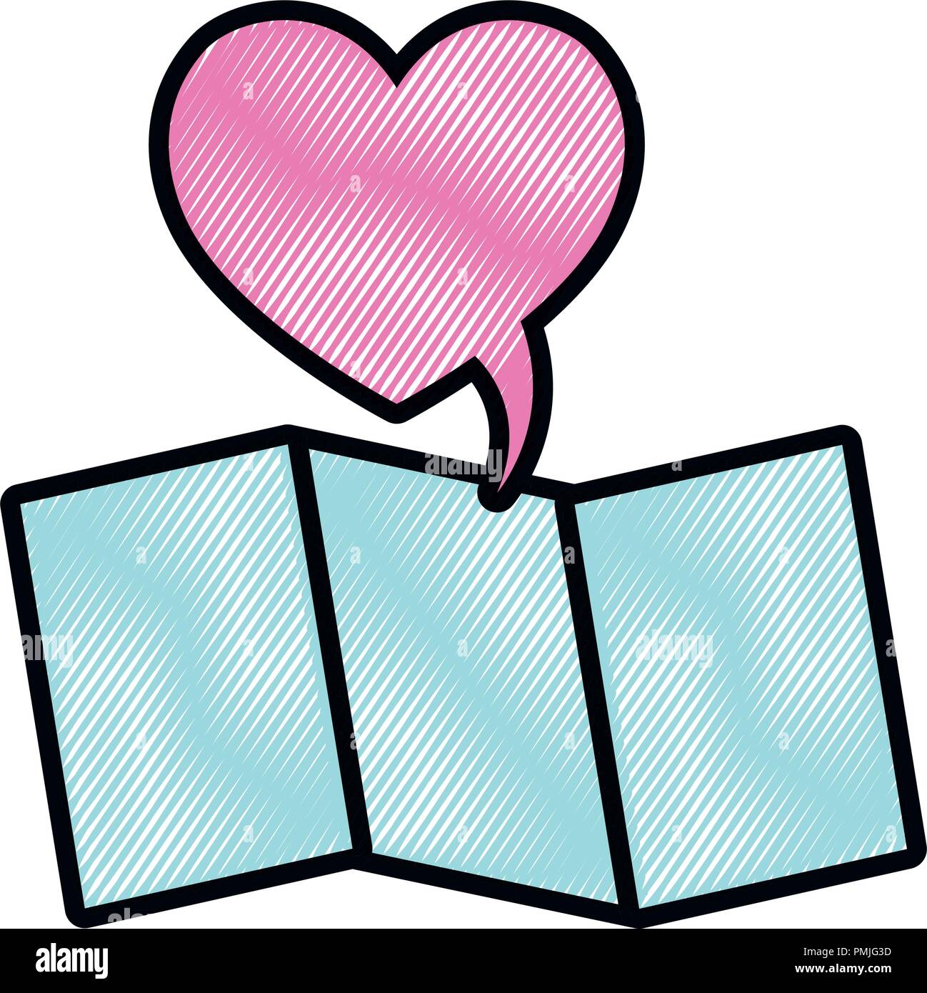 map with heart icon over white background, vector illustration Stock ...