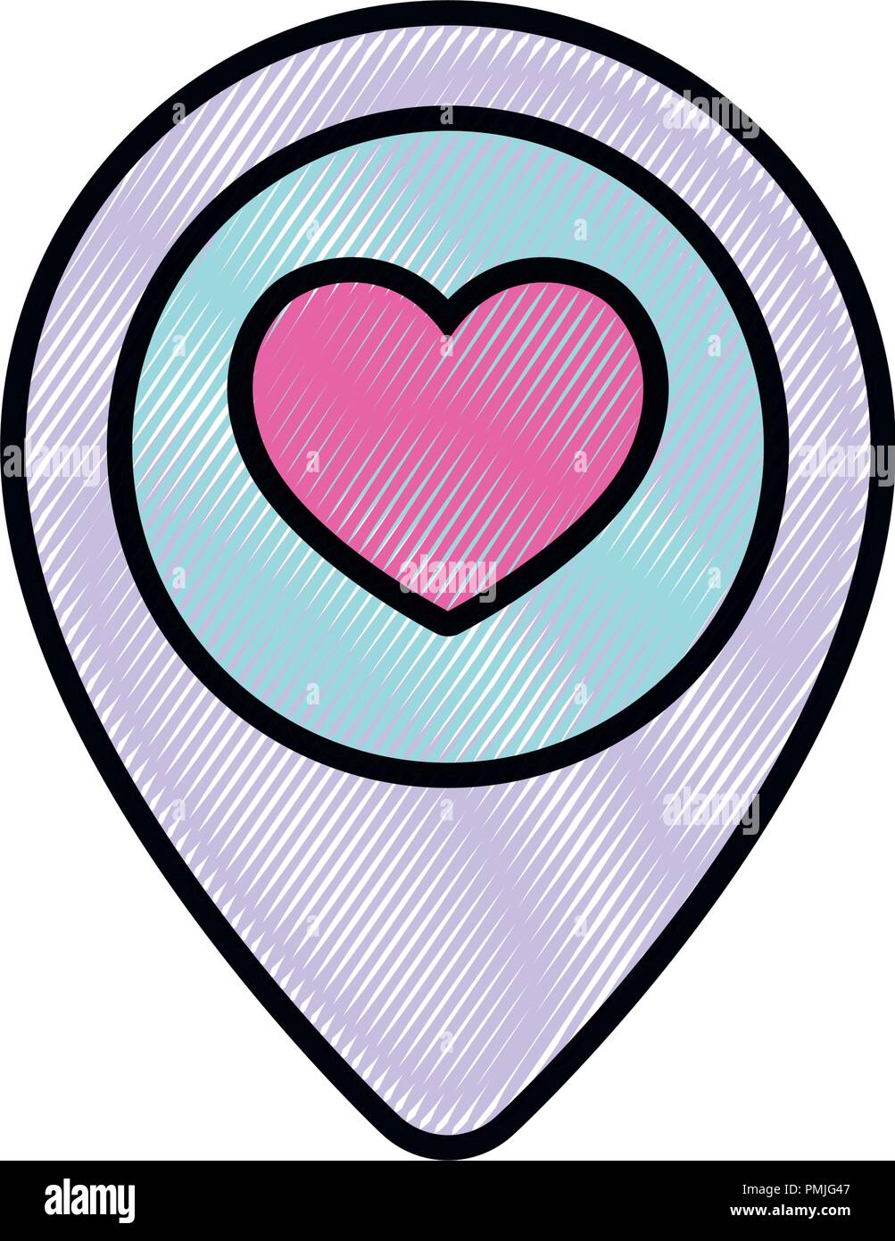 location pin with heart icon over white background, vector illustration ...
