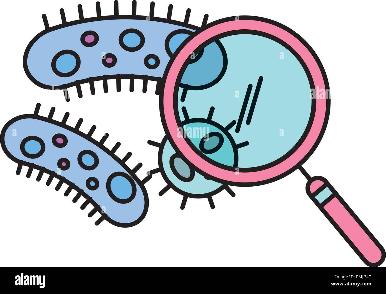 chemistry laboratory bacteria infection magnifying glass Stock Vector ...