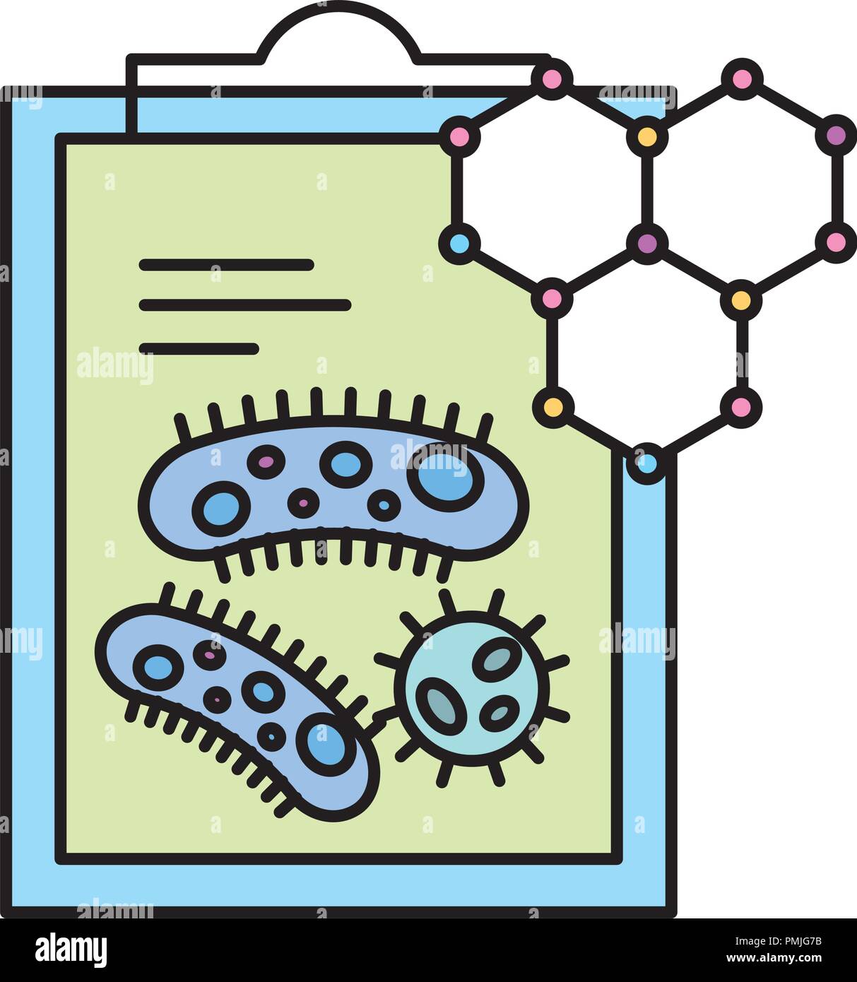 chemistry laboratory clipboard bacteries molecule Stock Vector Image ...