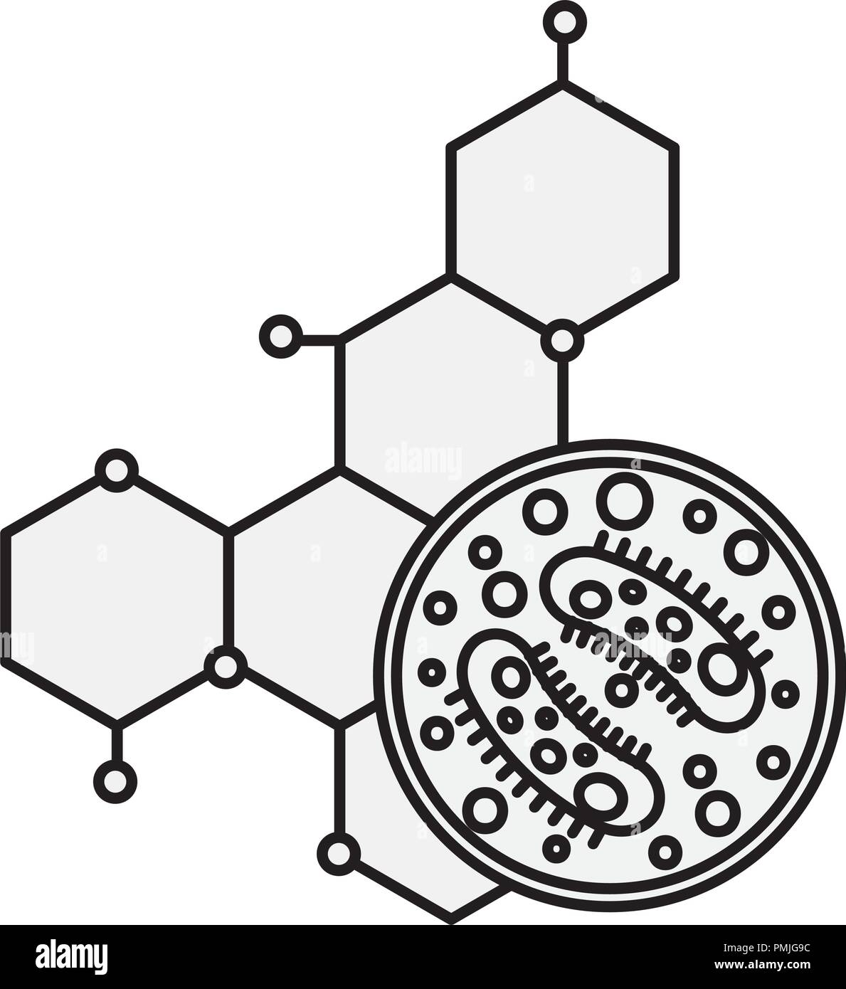science laboratory petri dish bacteria molecule Stock Vector Image ...