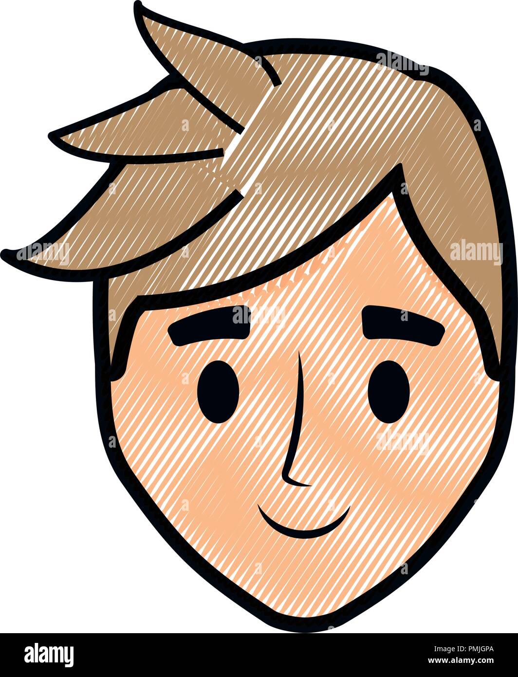 cartoon man smiling icon over white background, colorful design. vector ...