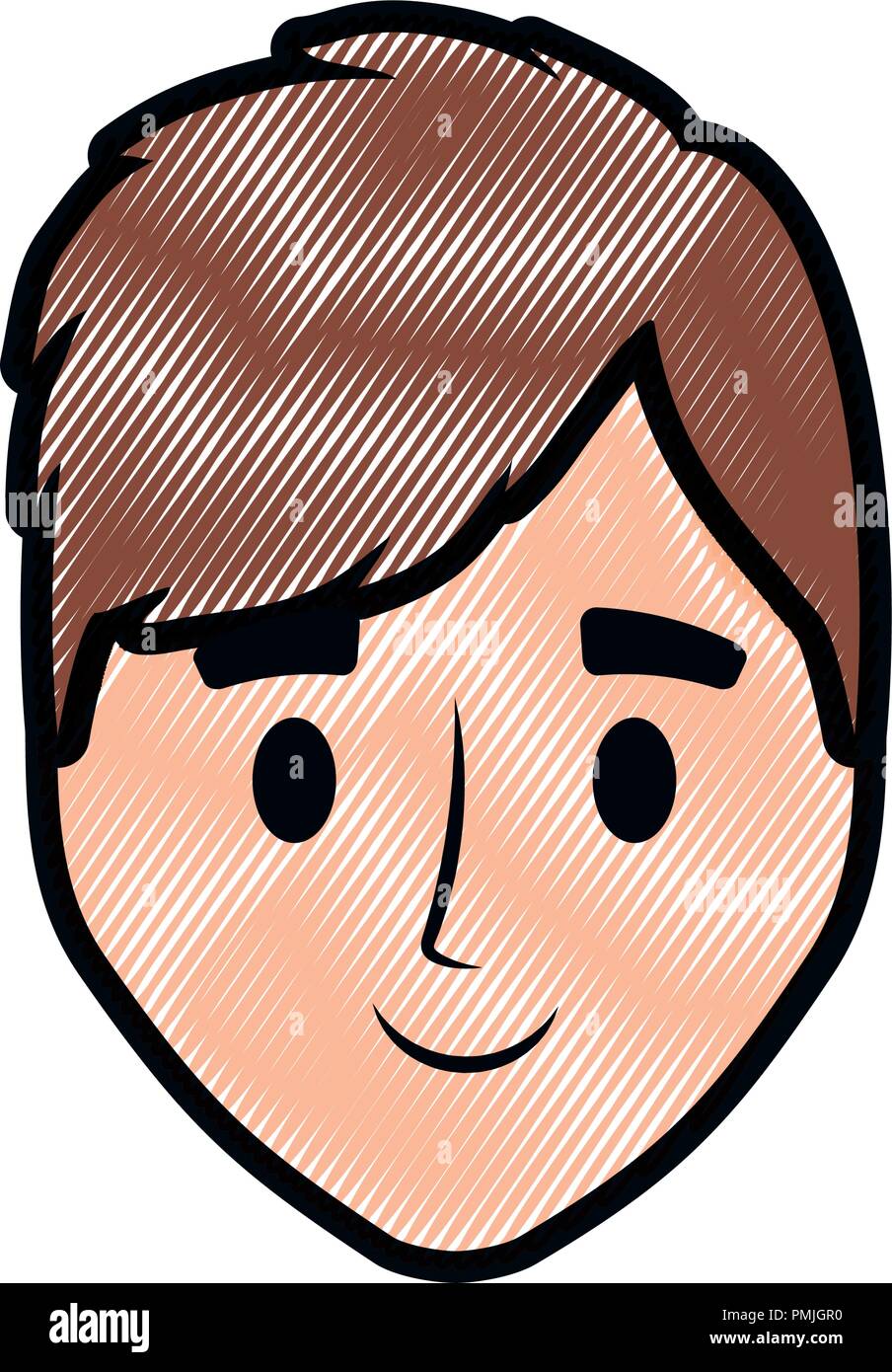cartoon man smiling icon over white background, colorful design. vector ...