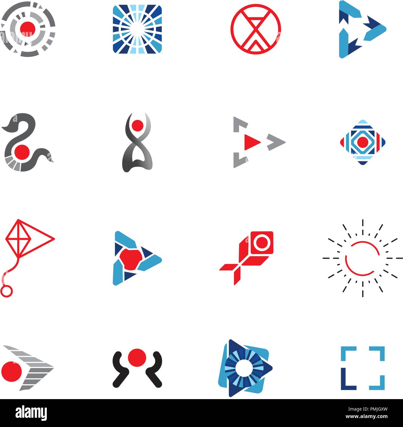 Technology abstract signs for business identity design Stock Vector ...