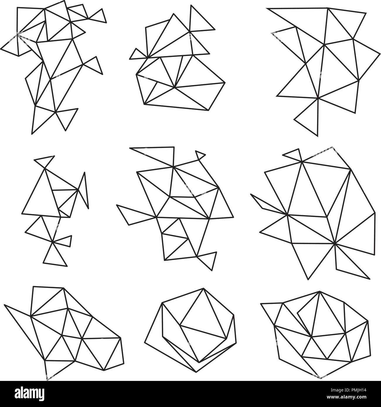 Triangle polygon icon symbols for design and decoration Stock Vector ...