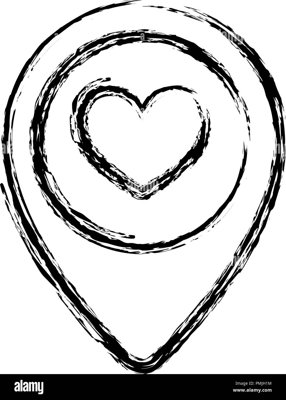 location pin with heart icon over white background, vector illustration ...