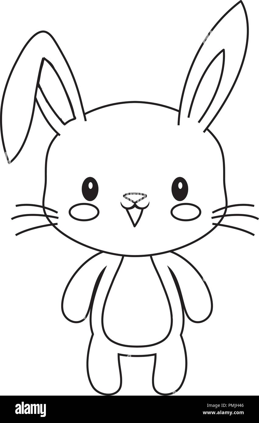 cute rabbit icon over white background, vector illustration Stock ...