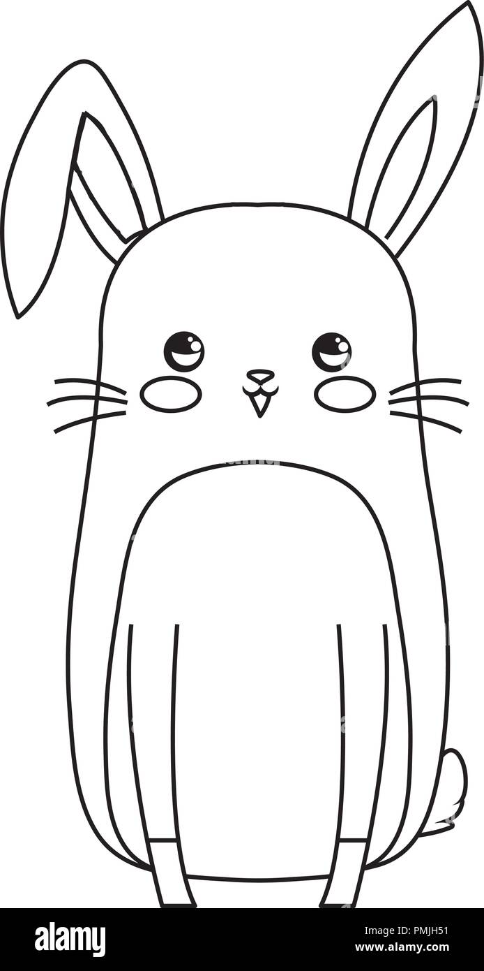 cute rabbit icon over white background, vector illustration Stock ...