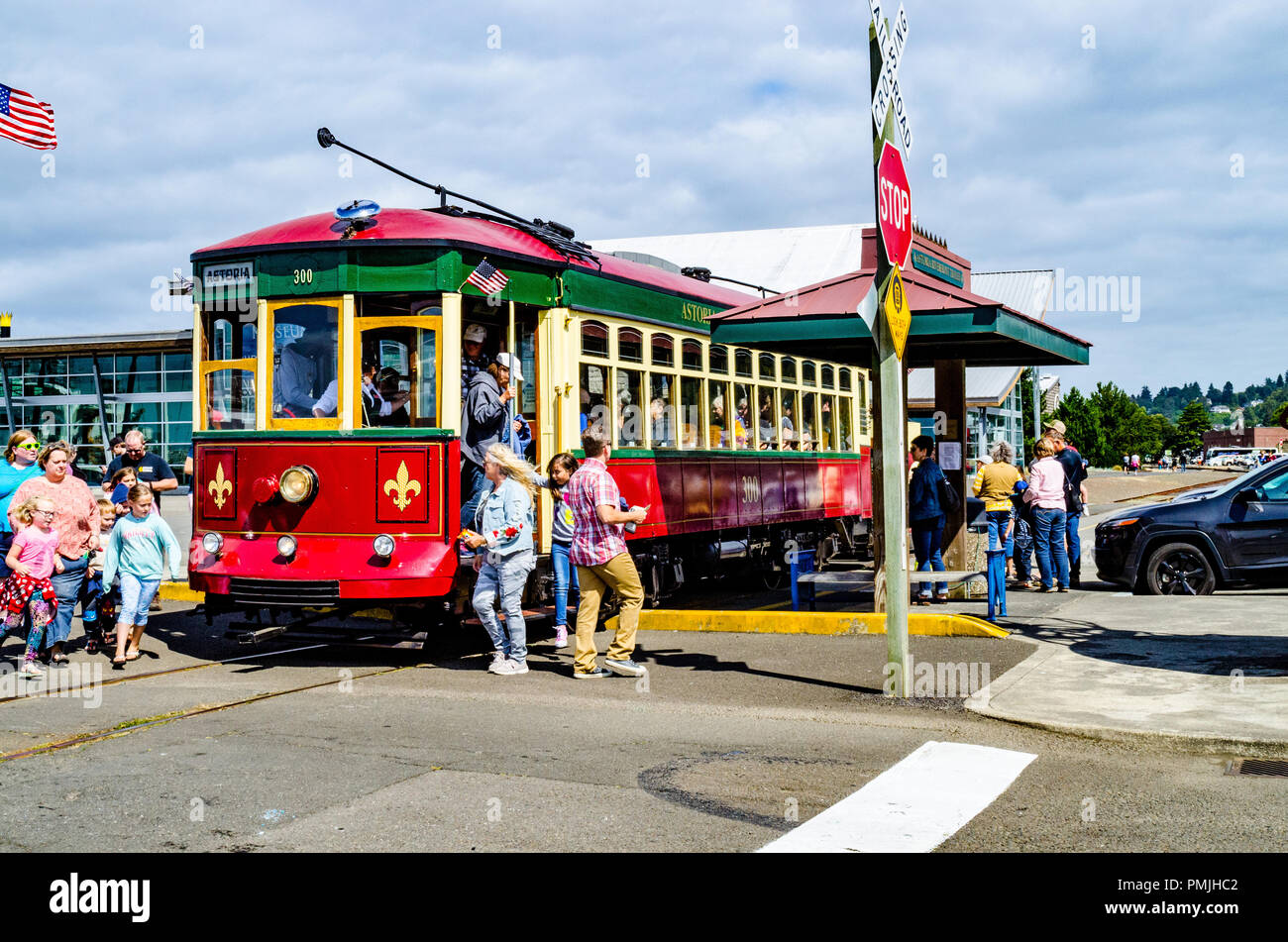 The Astoria Riverfront trolley at the Columbia River Maritime Museum in ...