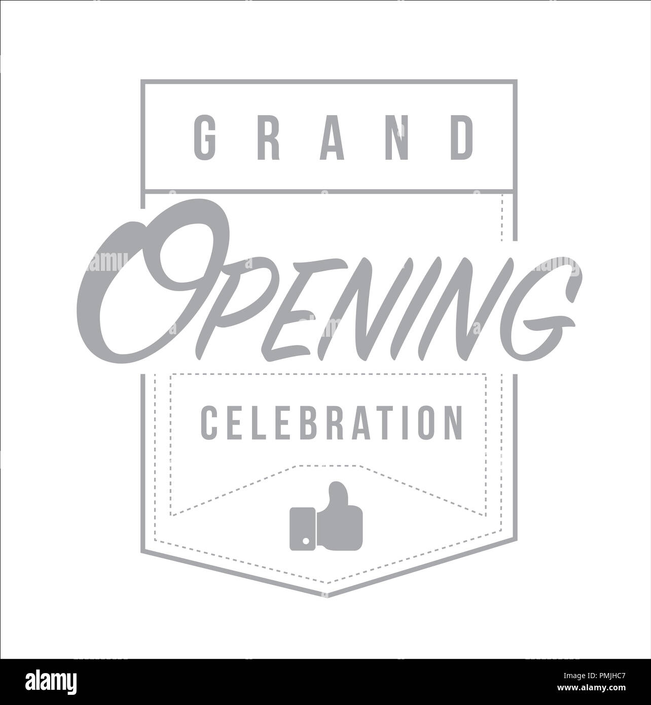 Grand opening celebration line quote message concept isolated over a ...