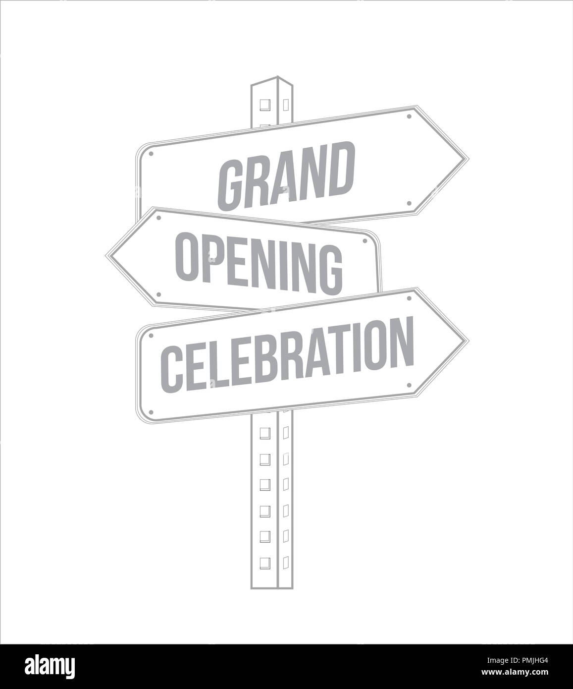 Grand opening celebration multiple destination line street sign ...