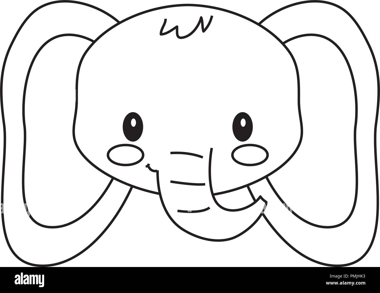 cute elephant icon over white background, vector illustration Stock ...