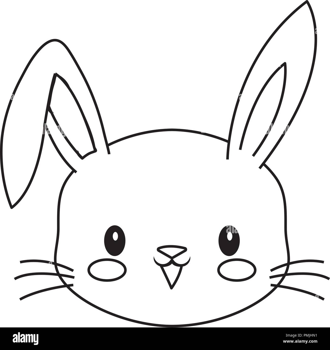 cute rabbit icon over white background, vector illustration Stock ...