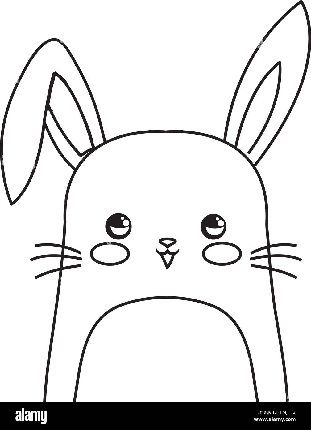 cute rabbit icon over white background, vector illustration Stock ...