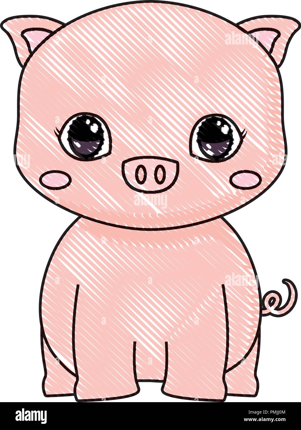 cute pig icon over white background, vector illustration Stock Vector ...