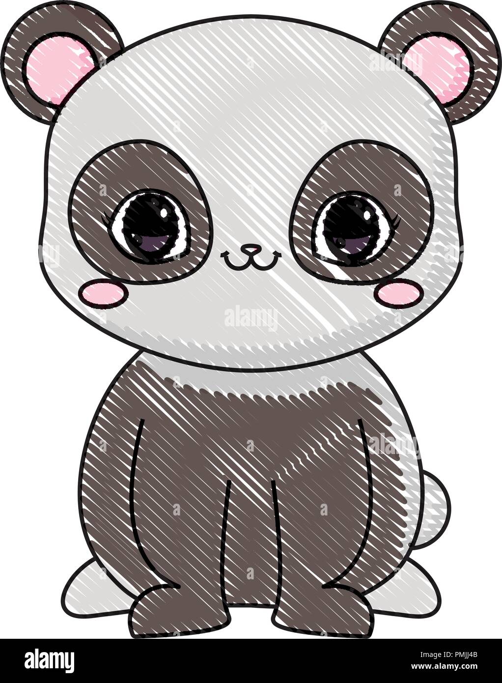 cute panda bear icon over white background, vector illustration Stock ...