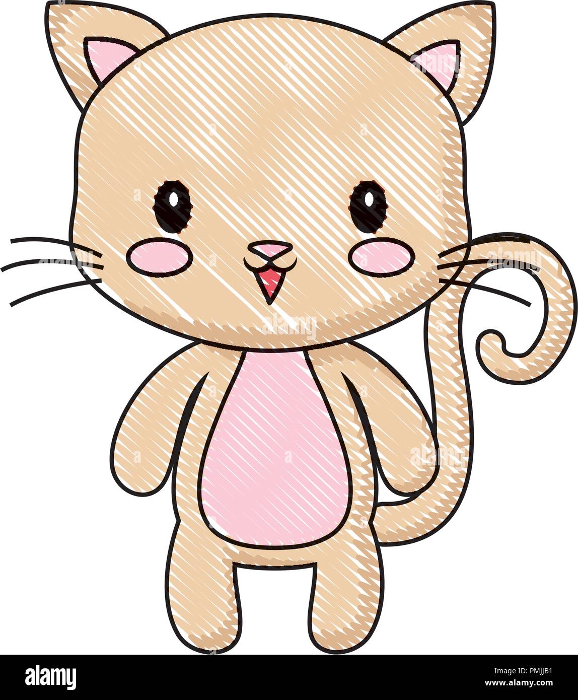 cute kitty icon over white background, vector illustration Stock Vector ...