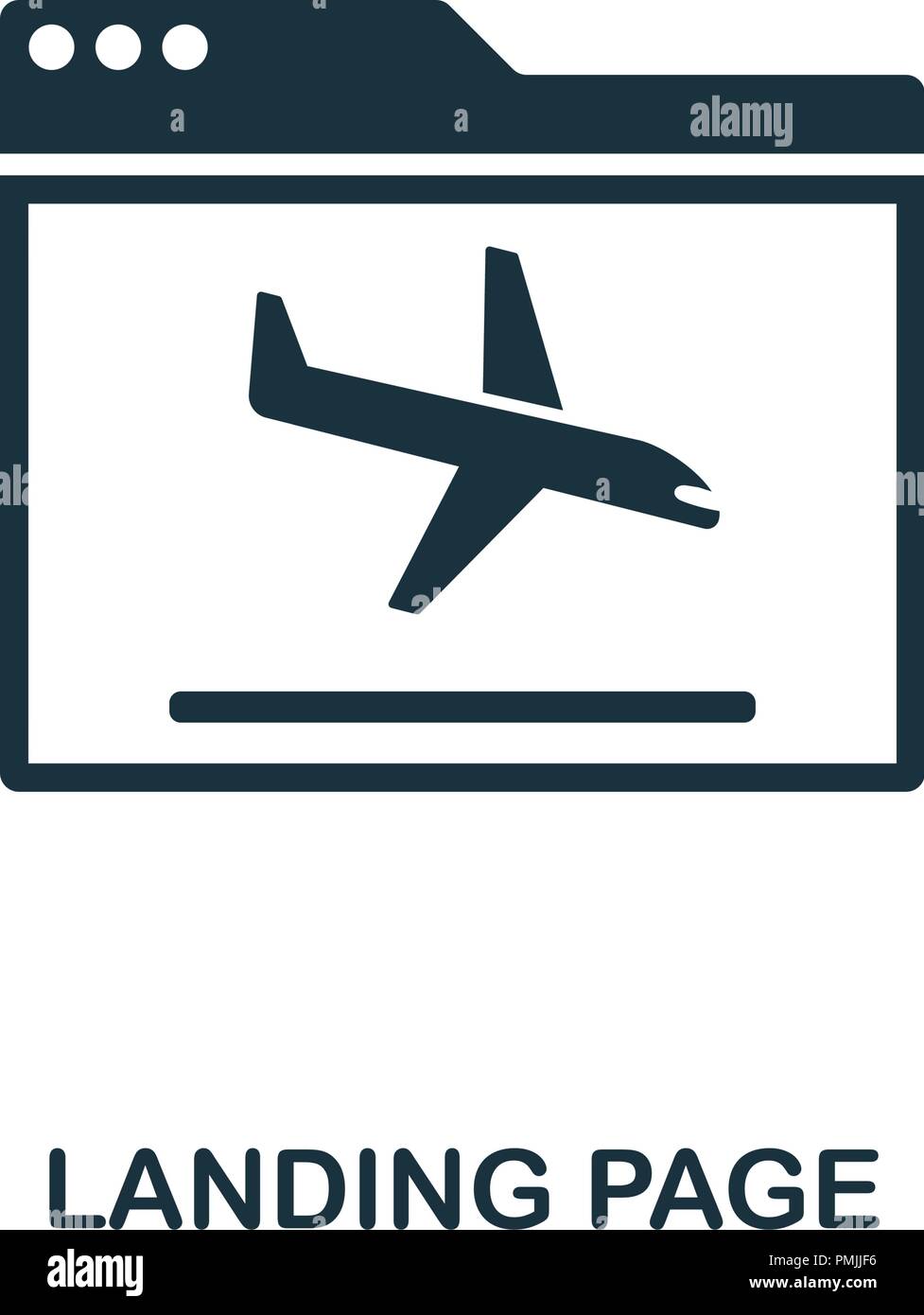 Landing Page Icon Monochrome Style Design From Smm Icon Collection Ui Pixel Perfect Simple