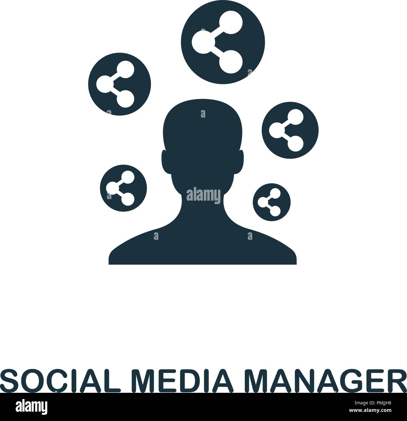 Social Media Manager icon. Monochrome style design from smm icon ...