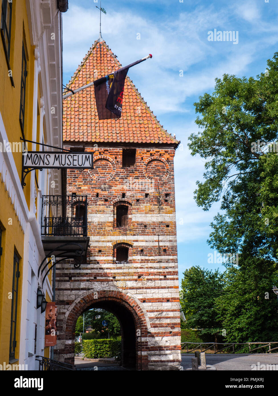 Mons Museum, and Stege Gate, Stege, Mons Island, Denmark, Europe Stock ...