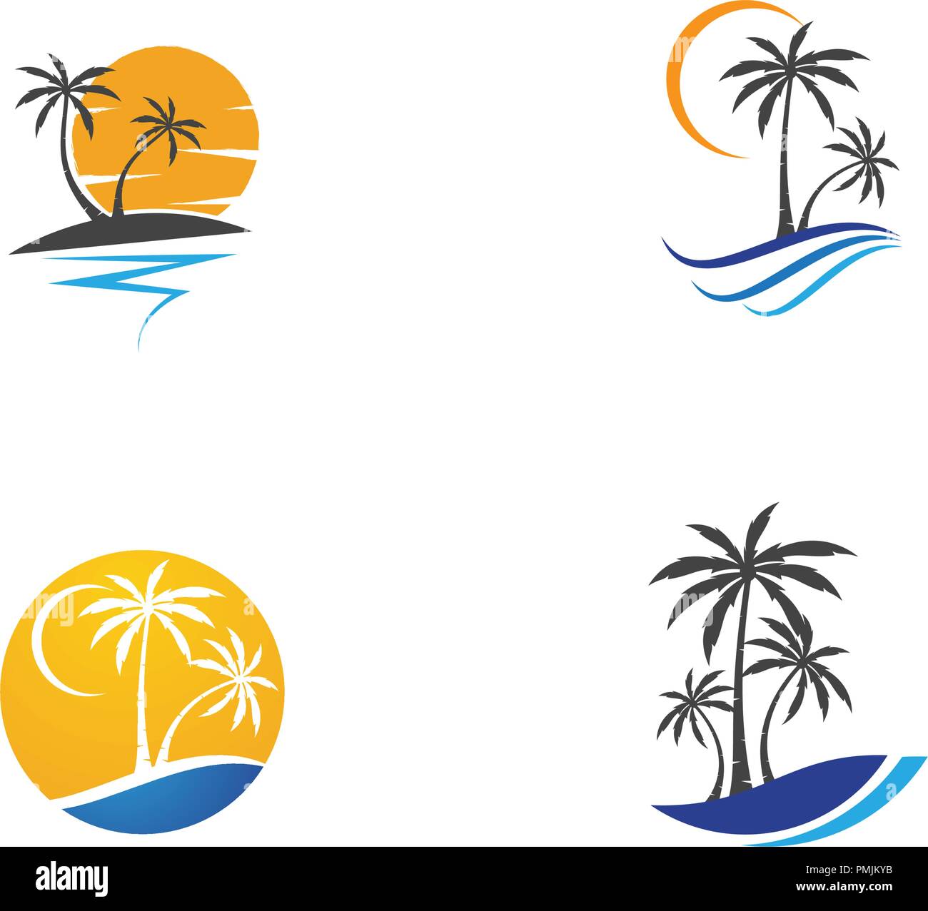 Palm tree summer logo template vector illustration Stock Vector Image ...