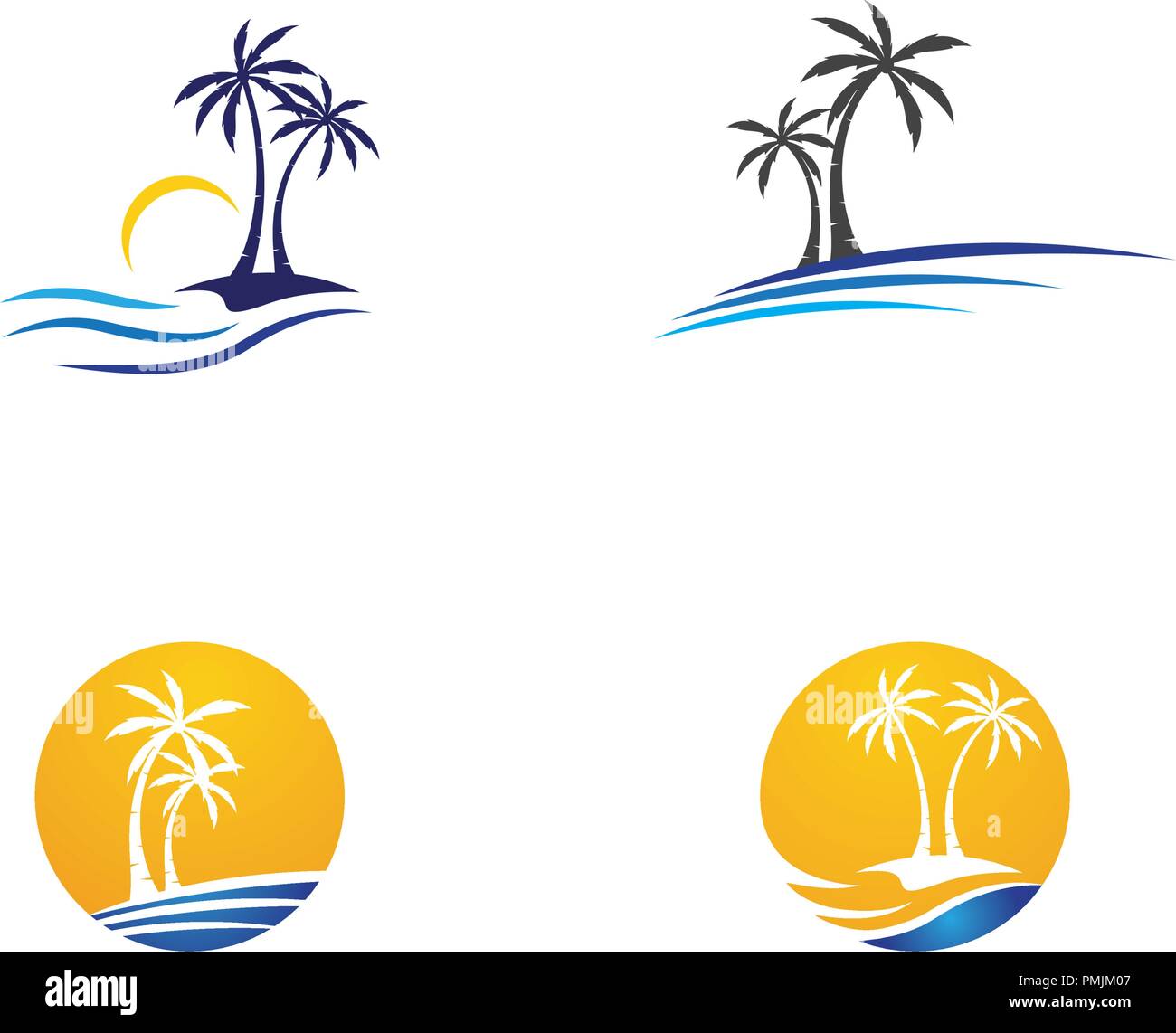 Palm tree summer logo template vector illustration Stock Vector Image ...