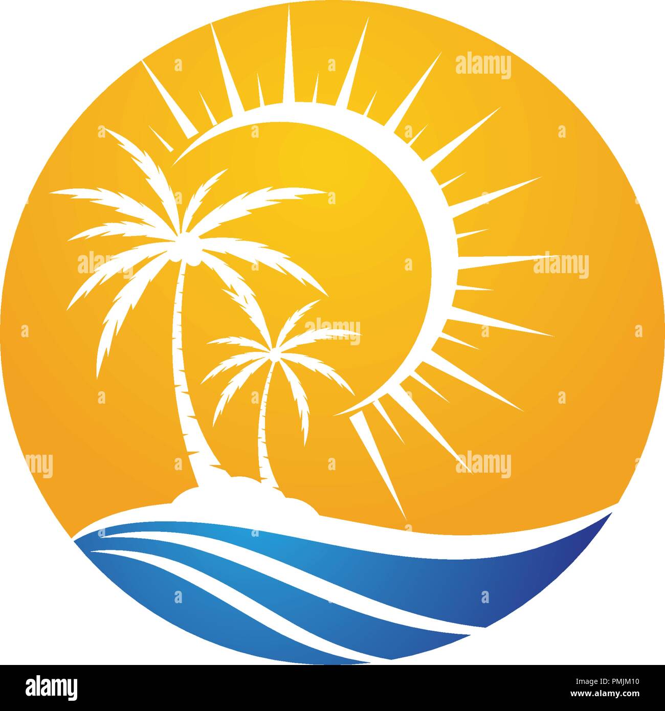 Palm tree summer logo template vector illustration Stock Vector Image ...