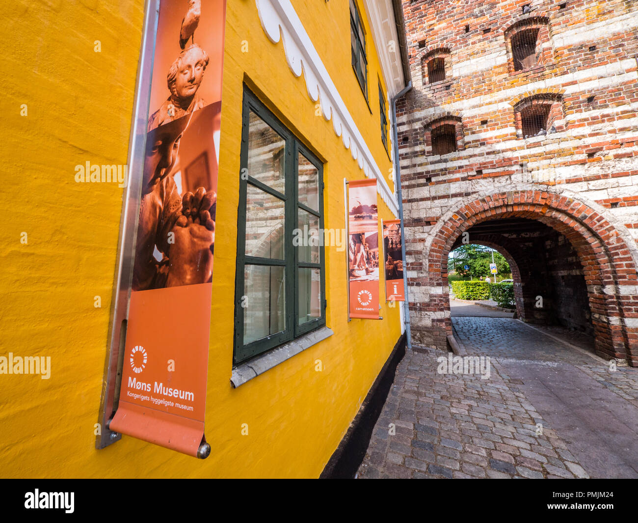 Mons Museum, and Stege Gate, Stege, Mons Island, Denmark, Europe Stock ...