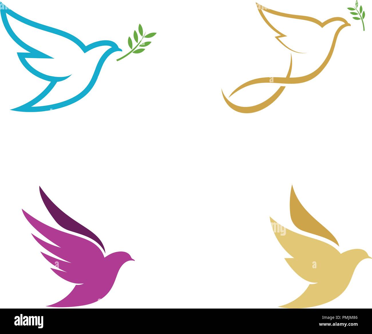 Bird wing Dove Logo Template vector illustration Stock Vector Image ...