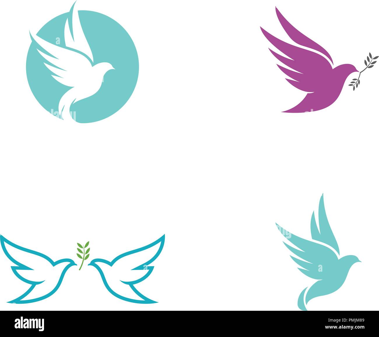 Bird wing Dove Logo Template vector illustration Stock Vector Image ...
