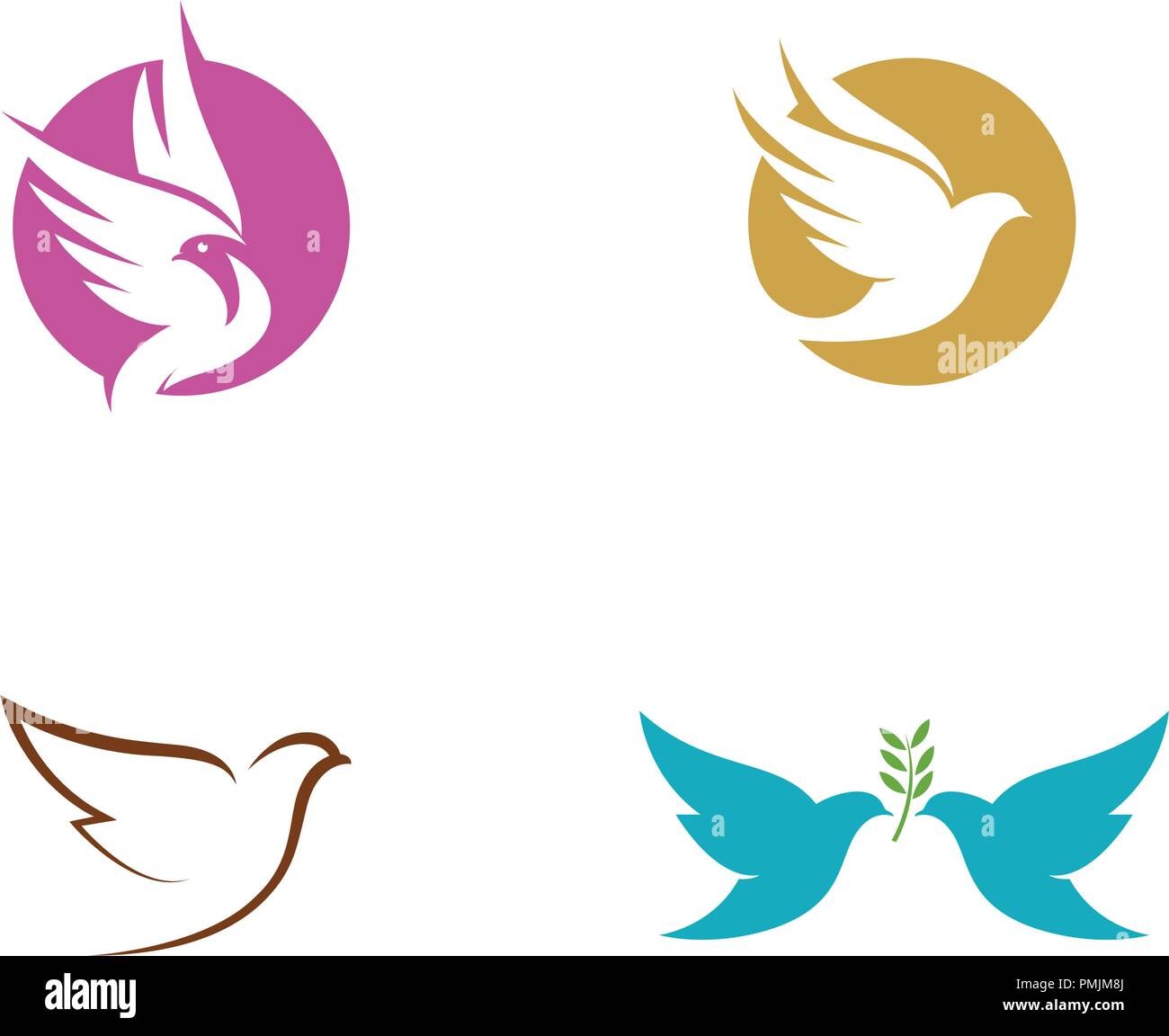 Bird wing Dove Logo Template vector illustration Stock Vector Image ...