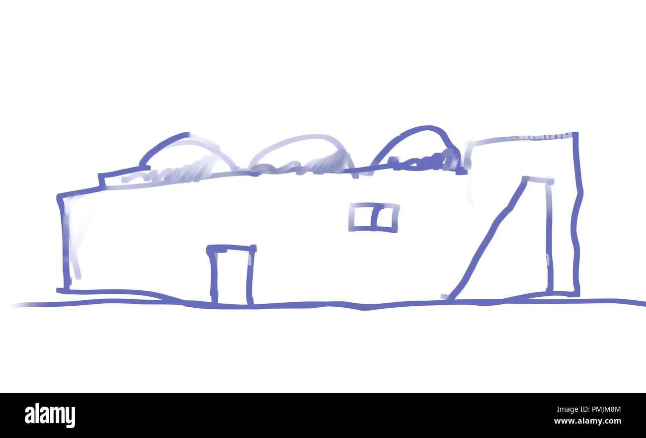 Architecture Illustration Hand Drawn Images Stock Photo - Alamy