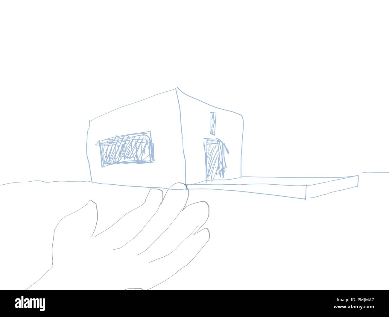 Architecture Illustration Hand Drawn Images Stock Photo - Alamy