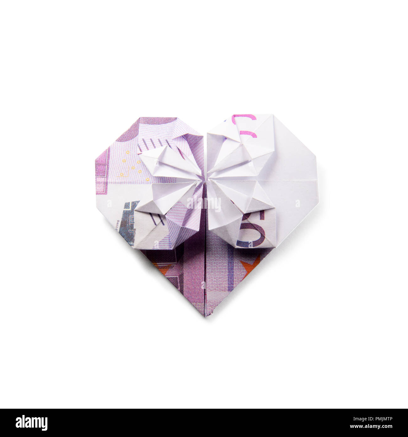 origami heart of banknotes Stock Photo - Alamy