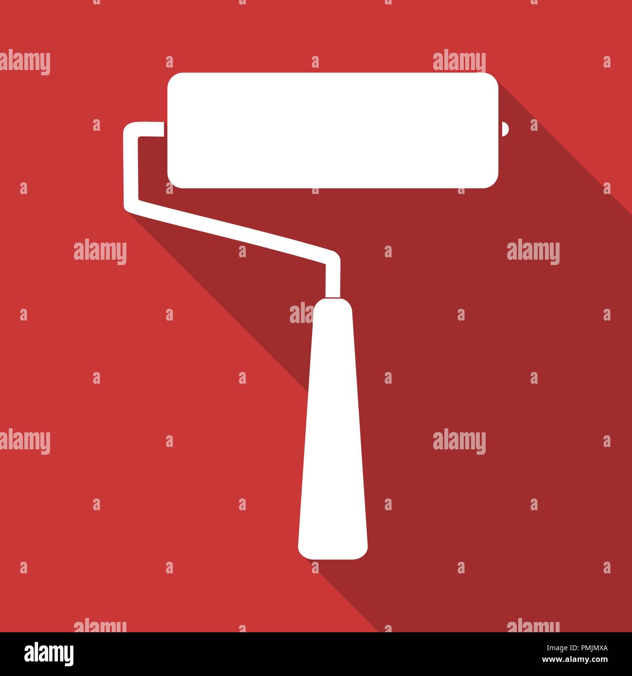 Painting roll vector icon. Paint sign. Flat design brush symbol Stock ...