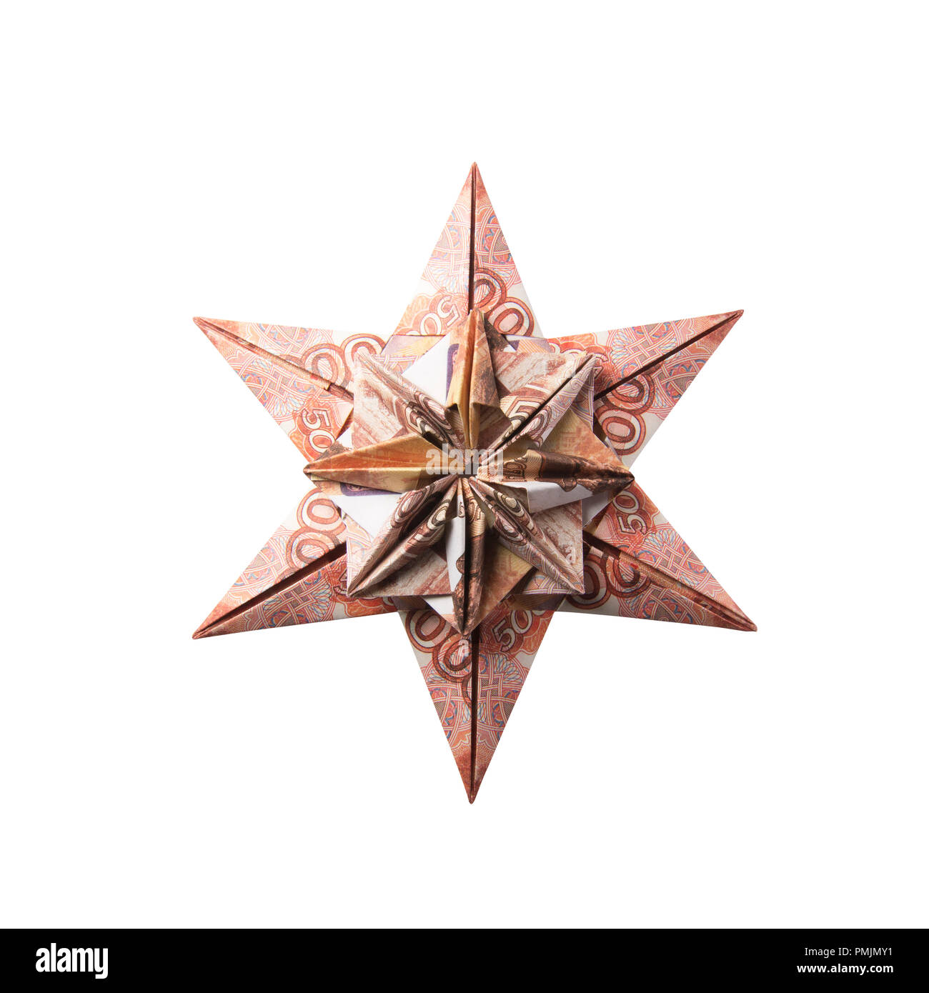 Money Origami snowflake Stock Photo - Alamy