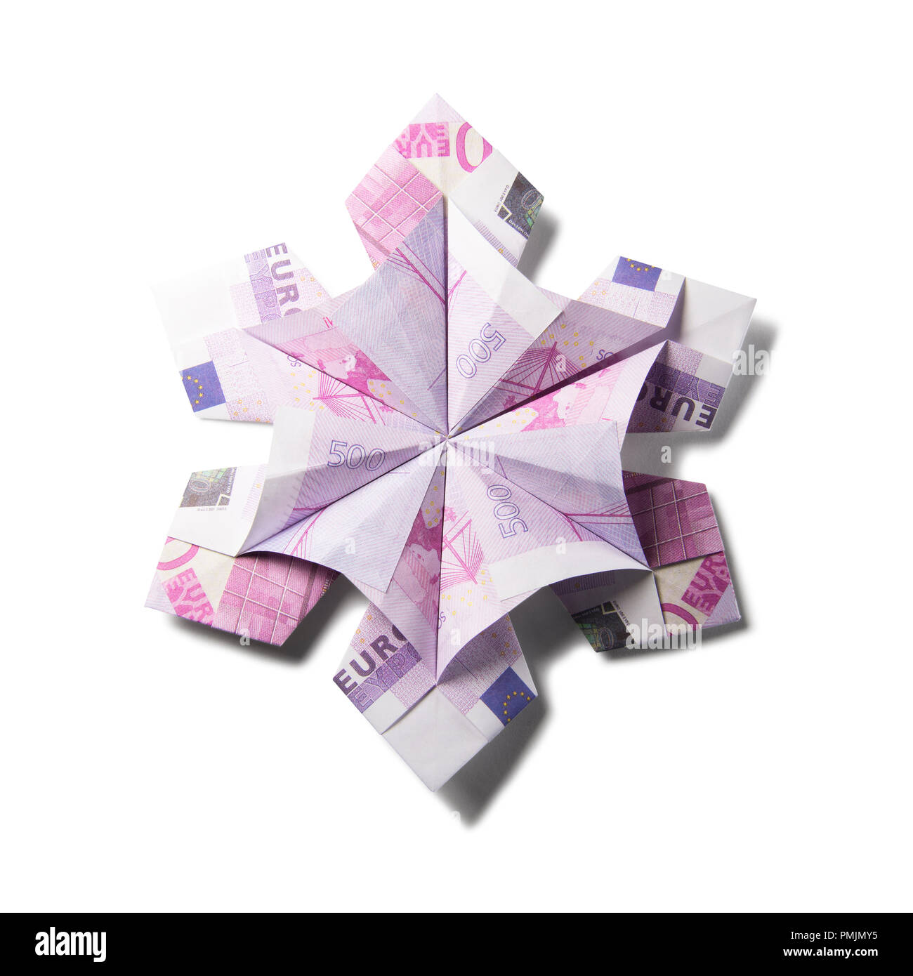 Money Origami snowflake Stock Photo - Alamy