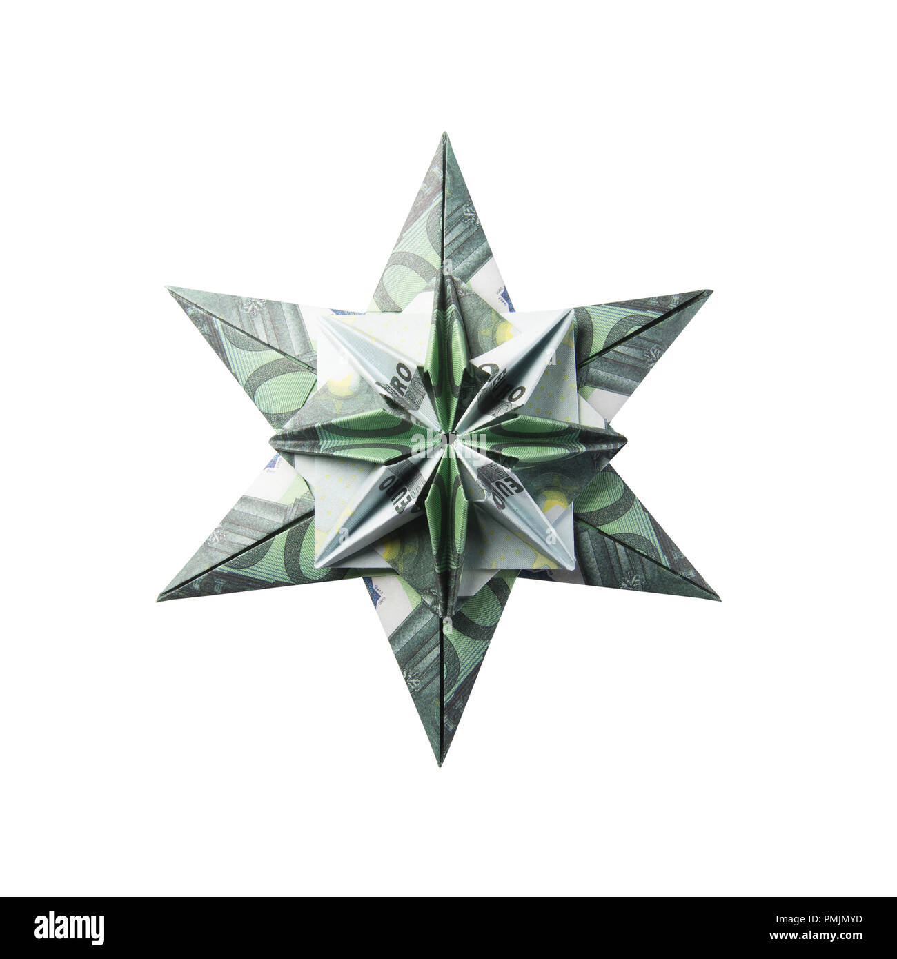 Money Origami snowflake Stock Photo - Alamy