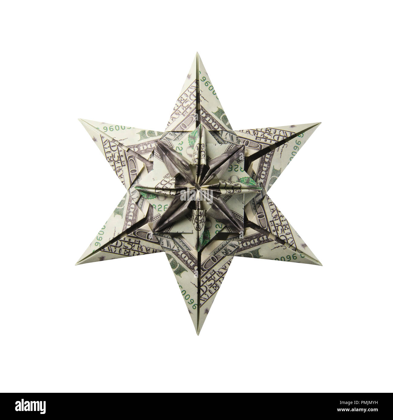 Money Origami snowflake Stock Photo - Alamy