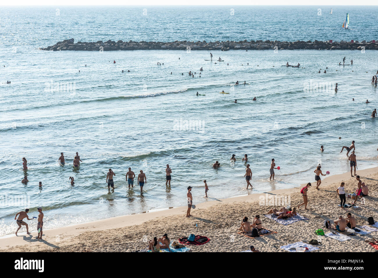 Tel aviv israel beach matkot hi-res stock photography and images - Alamy