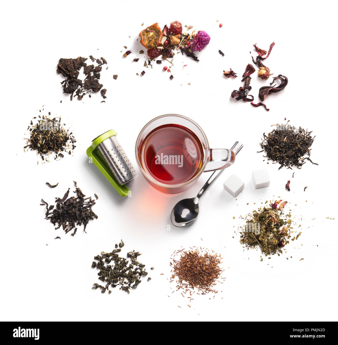 tea accessories on a white background Stock Photo - Alamy