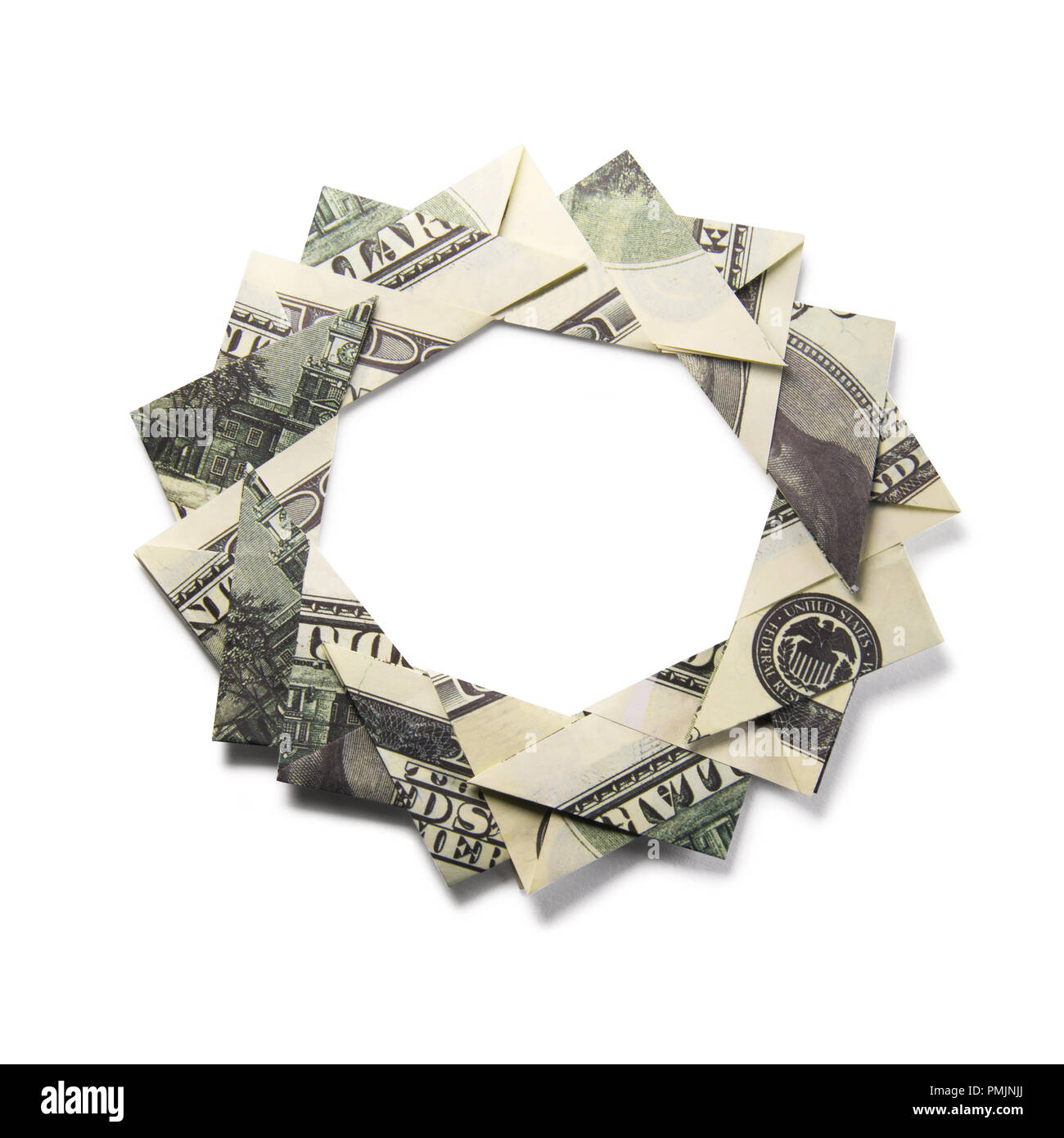 Money Origami Wreath