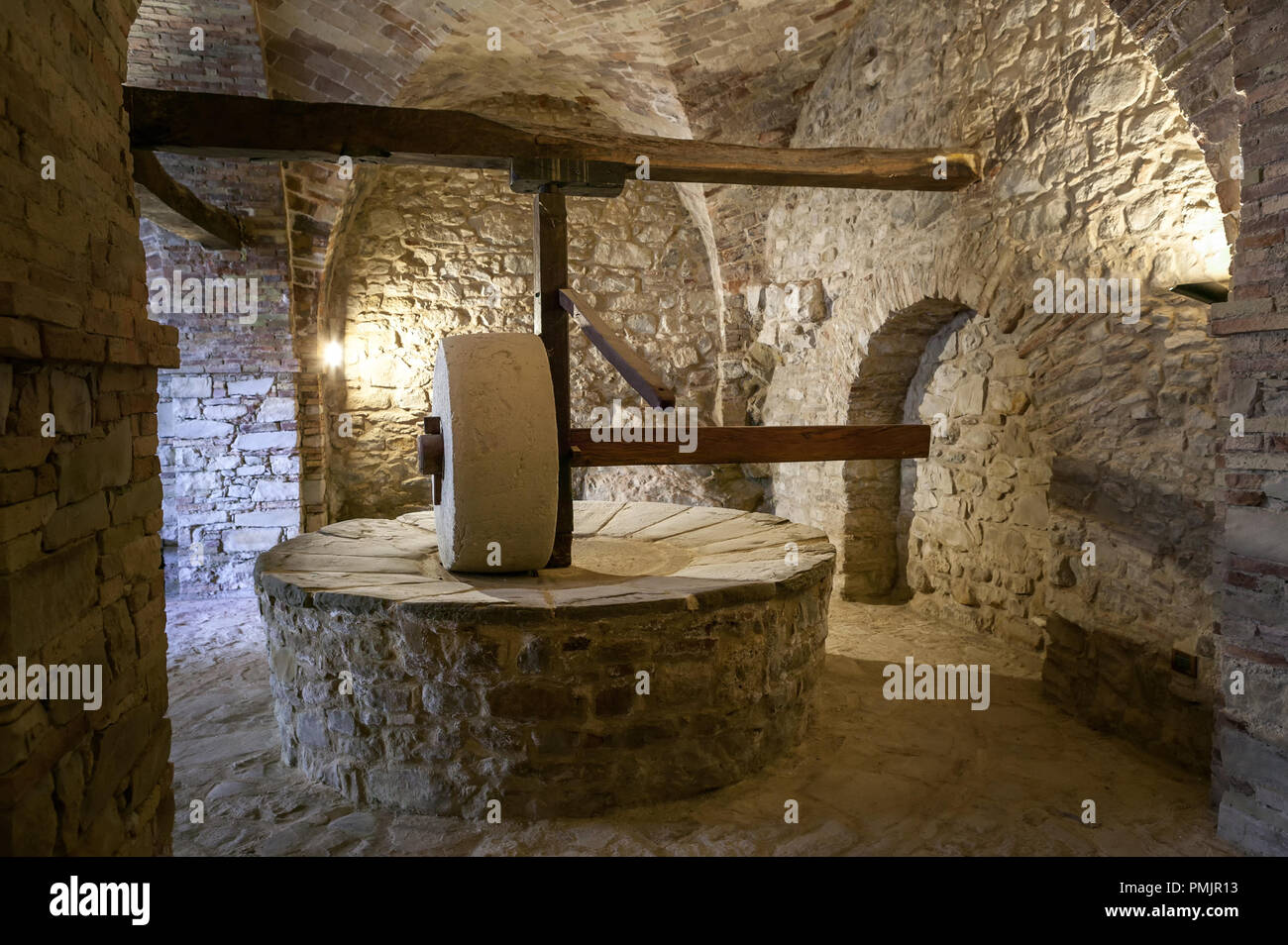 old oil stone mill, Abruzzo Stock Photo - Alamy