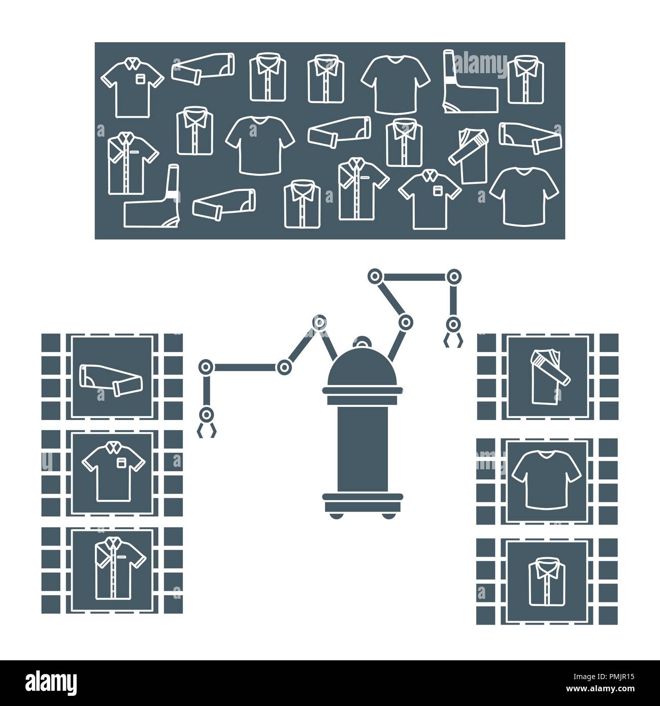 Smart automatic robotic sorting of clothes. Replacement of people with ...